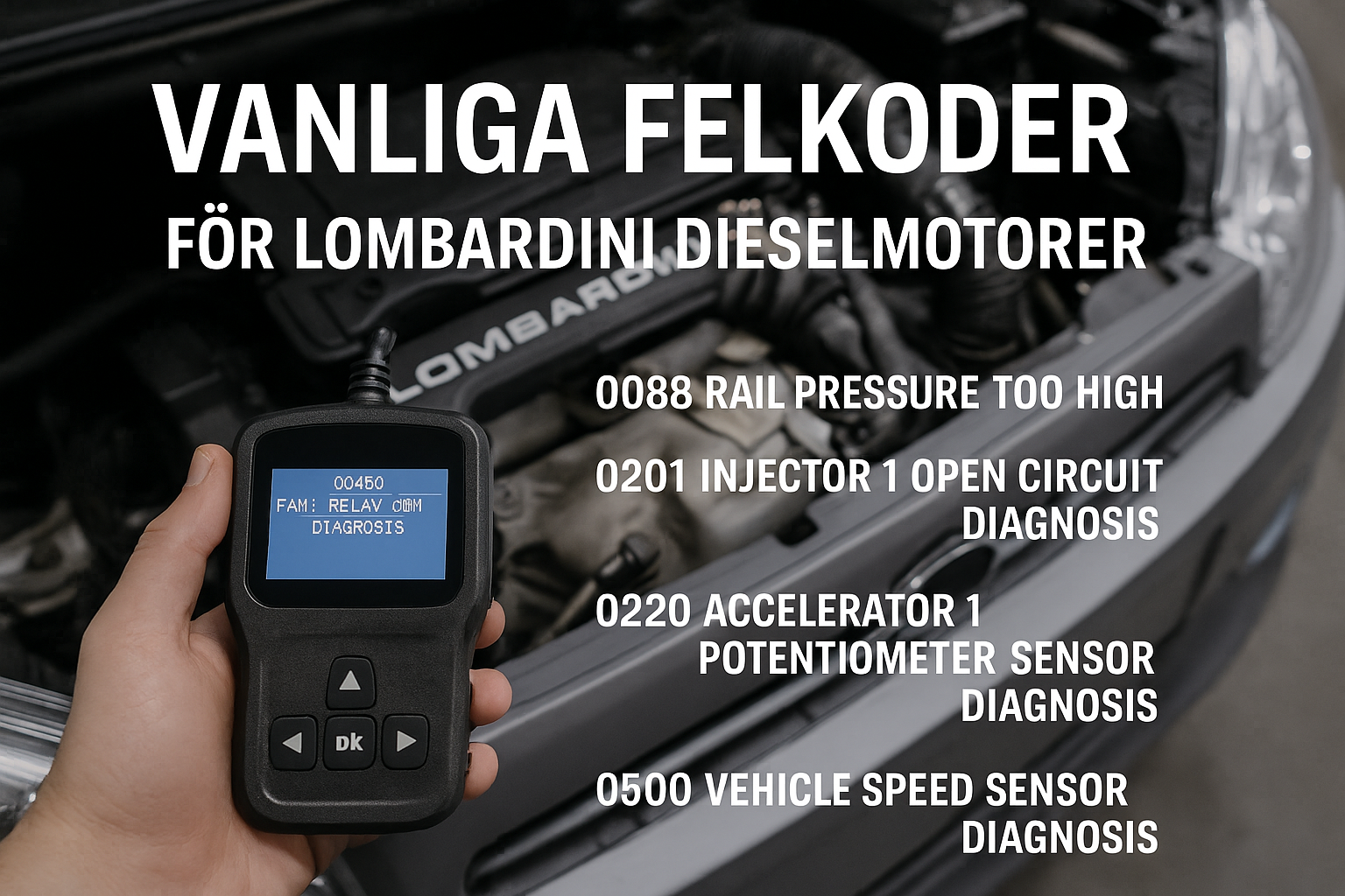 Fel­koder Lombardini DCI / HDI / SOHC för LDW 492/480/550 – Mopedbil | SmallCarParts
